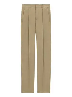 Saint Laurent Wool Gabardine High-waisted Carrot Trousers - Multicolor