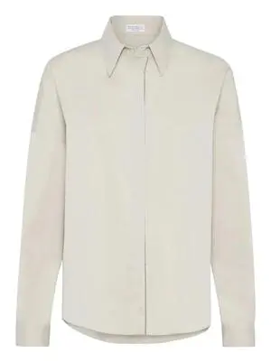 BRUNELLO CUCINELLI BRUNELLO CUCINELLI Monili Trim Stretch Cotton Poplin Blouse