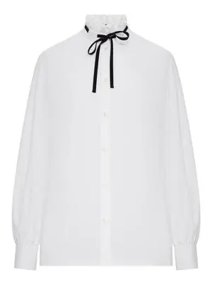 Valentino Garavani Poplin Shirt With Ruffled Collar - White