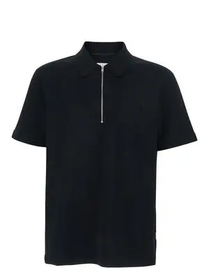 JIL SANDER Polo Shirt With Front Zip Closure And Classic Collar In Cotton For - Black