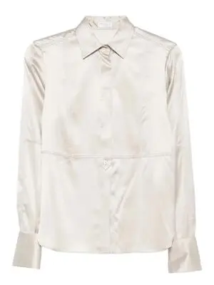 BRUNELLO CUCINELLI BRUNELLO CUCINELLI Silk Satin Shirt With Monili