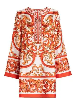 Dolce & Gabbana Maiolica Print Mini Dress - Multicolor