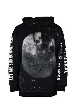 Valentino Garavani Moon Print Oversized Hoodie - Black