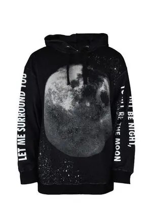 Valentino Garavani Moon Print Oversized Hoodie - Black