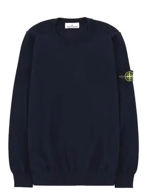 Stone Island Jersey With Logo - Blue