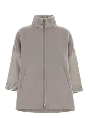 Herno Grey Flannel And Wool Cardigan - Gray