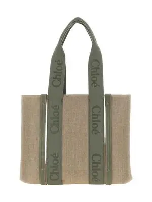Chloé Medium 'woody' Shopping Bag - Green