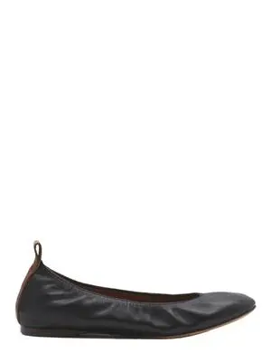LANVIN Leather Ballerina Flats - Black
