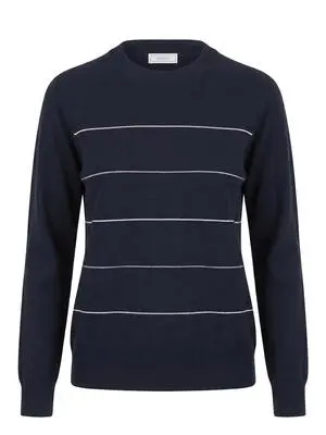 Peserico Striped Round Neck Sweater - Multicolor