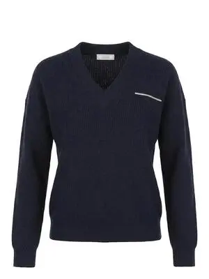 Peserico V-neck Wool Sweater - Multicolor