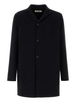 JIL SANDER Cashmere Blend Overcoat - Blue