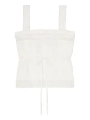 GANNI GANNI Organic Cotton Lace-Detail Tank Top