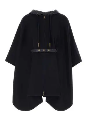 Moncler Wool Blend Poncho - Blue