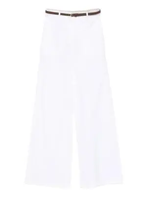 Max Mara MAX MARA STUDIO Cotton Wide Leg Trousers White