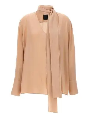 Givenchy Pussy Bow Silk Blouse - Cream
