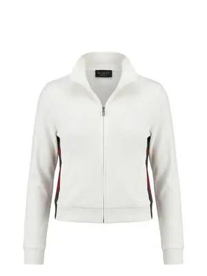 Gucci Ribbed Cotton Zip Sweatshirt - Multicolor