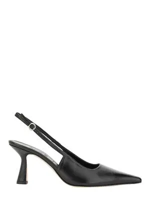 AeydĒ Nappa Leather Fernanda Slingback Pumps - Black