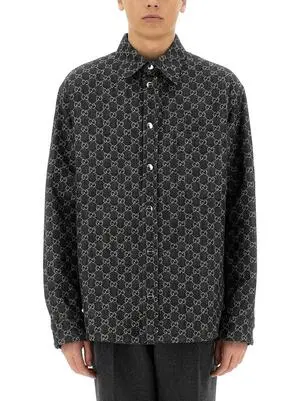 Gucci Reversible Wool And Denim Gg Shirt - Multicolor