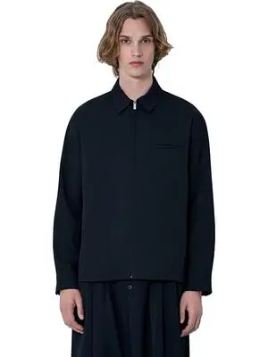 Jacquemus Zip-front Cotton Shirt - Black