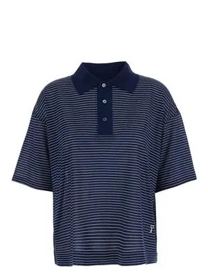AMI Paris Striped Cotton Polo Shirt - Multicolor