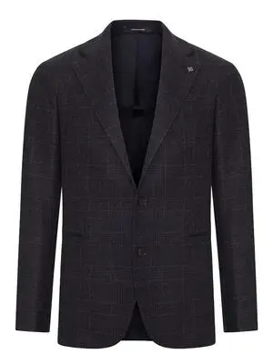 Tagliatore Vesuvio Check Wool Blazer - Black