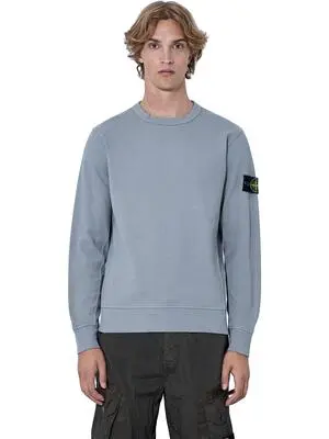Stone Island Crewneck Sweatshirt With Sleeve Logo Patch - Gray