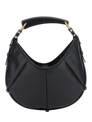 Saint Laurent Mombasa Small' Black Handbag With Metal Details In Leather - Multicolor