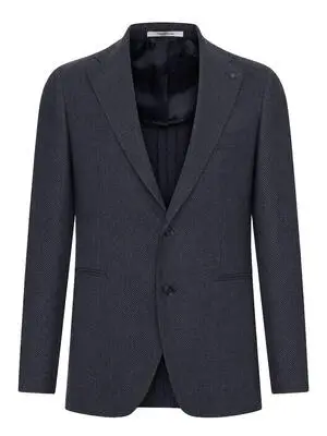 Tagliatore Textured Fabric Blazer Jacket With Two Buttons - Multicolor