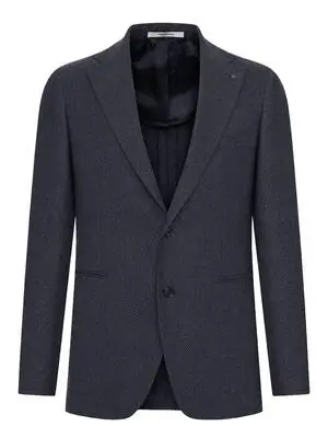 Tagliatore Textured Fabric Blazer Jacket With Two Buttons - Multicolor