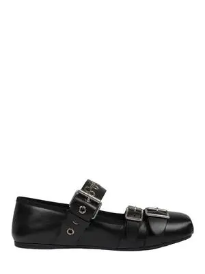 Dior Leather Punk Ballerina Flats - Black