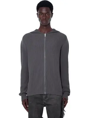 Rick Owens Wool Zipped Hoodie - Gray