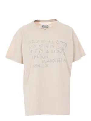 MAISON MARGIELA Numerical Logo T-shirt - Cream