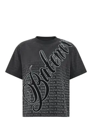 Balenciaga Cursive' T-shirt - Black