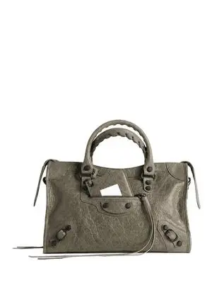 Balenciaga Balenciaga Women Le City Small Bag In Arena Lambskin With Brass Finishing Green