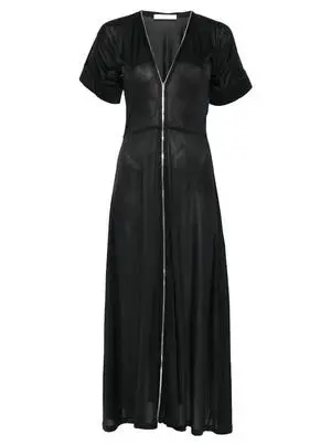 LEMAIRE V-neck Short Sleeves Dress - Black