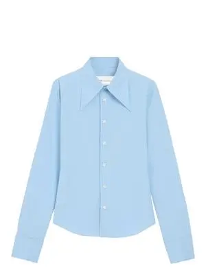 AMI Paris Cotton Button Up Shirt - Blue
