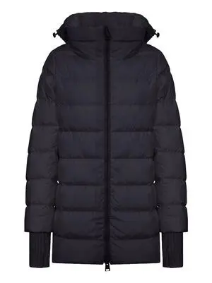 Herno Long Down Jacket With Hood - Black