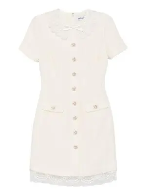 SELF-PORTRAIT Bouclé Mini Dress - Multicolor