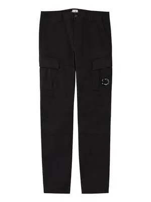 C.P. COMPANY Logo Patch Cargo Trousers - Black