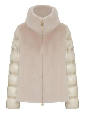 Herno Puffer Jacket With Faux Fur Panel - Multicolor