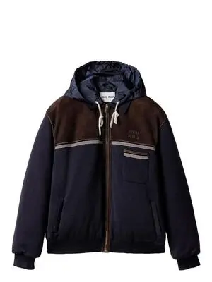 Miu Miu Virgin Wool Hooded Jacket - Blue