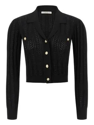 Alessandra Rich Cashmere Blend Knit Cardigan - Black