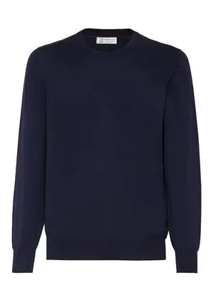 Brunello Cucinelli Lightweight Cotton Crewneck Sweater - Blue