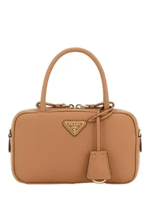 Prada Prada Women Peach Leather Handbag Orange