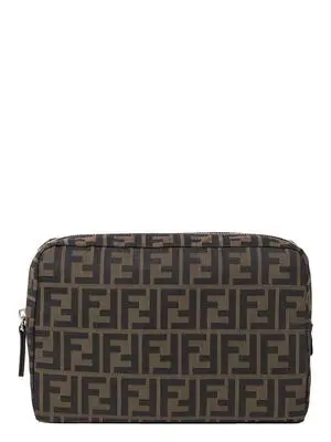 Fendi Beauty Case In Superlight Ff Zucca Fabric - Brown