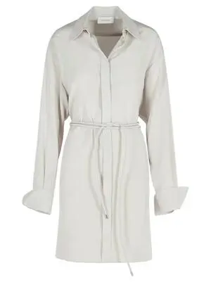 Sportmax Silk Blend Belted Dress - Silver