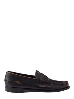 Prada PRADA Antique Leather Loafers Brown
