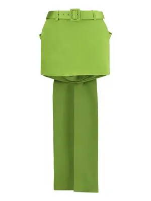 SELF-PORTRAIT Satin Bow Mini Skirt - Green