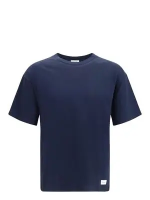 Saint Laurent Saint Laurent Men Cotton Crewneck T-Shirt Blue