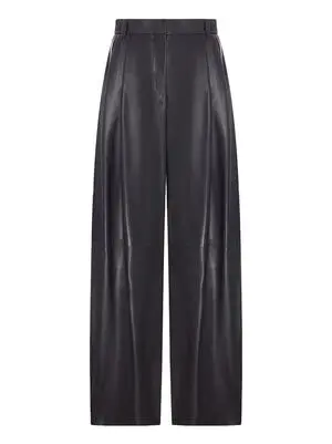 Giorgio Armani Wide Nappa Trousers With Pleats - Multicolor